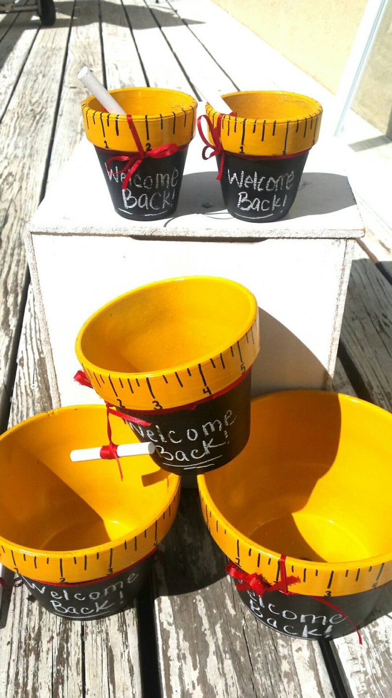 Back to School Flower Pot - Chalkboard Flower Pot - Back to School ...
