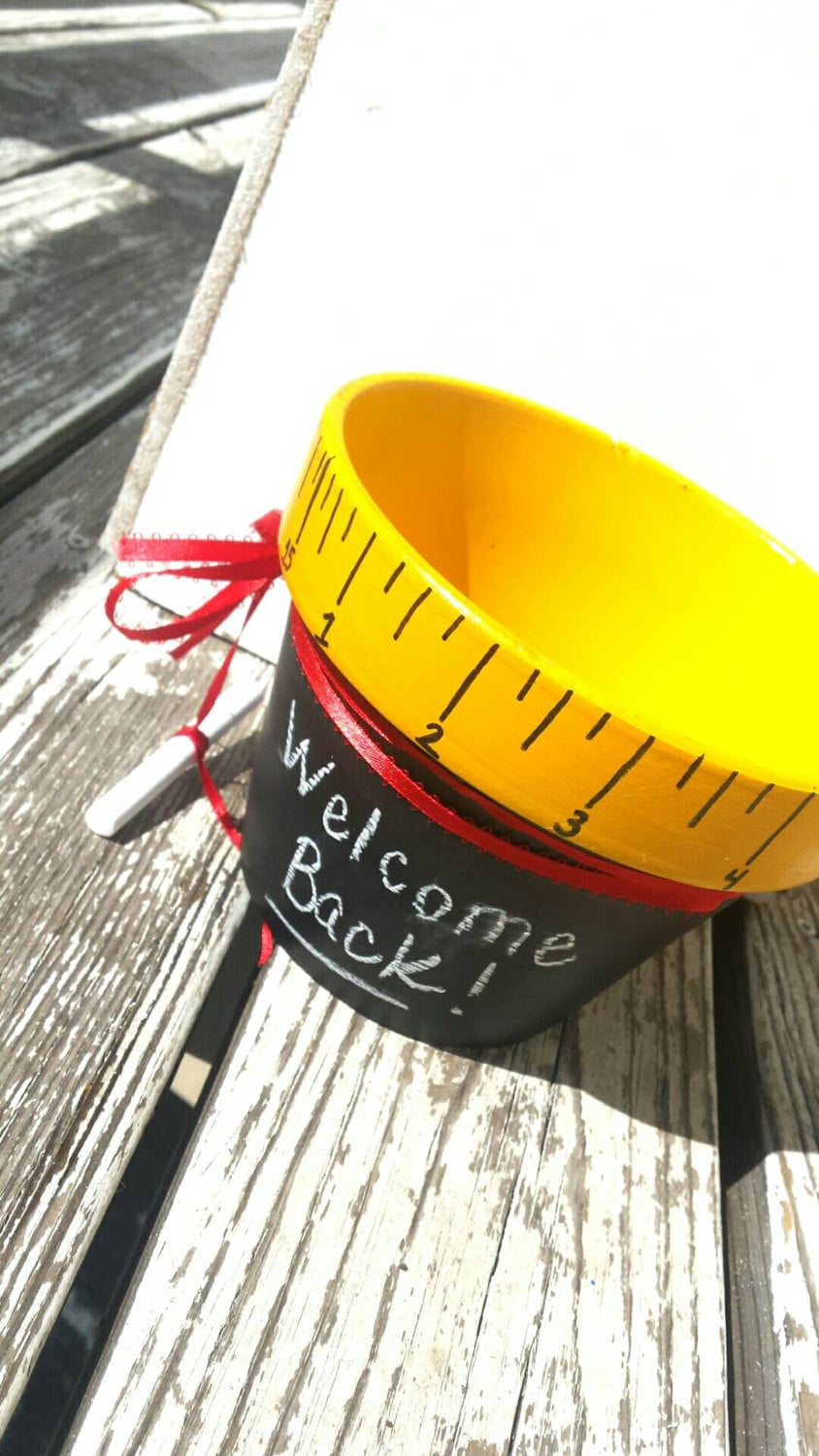 Back to School Flower Pot - Chalkboard Flower Pot - Back to School ...