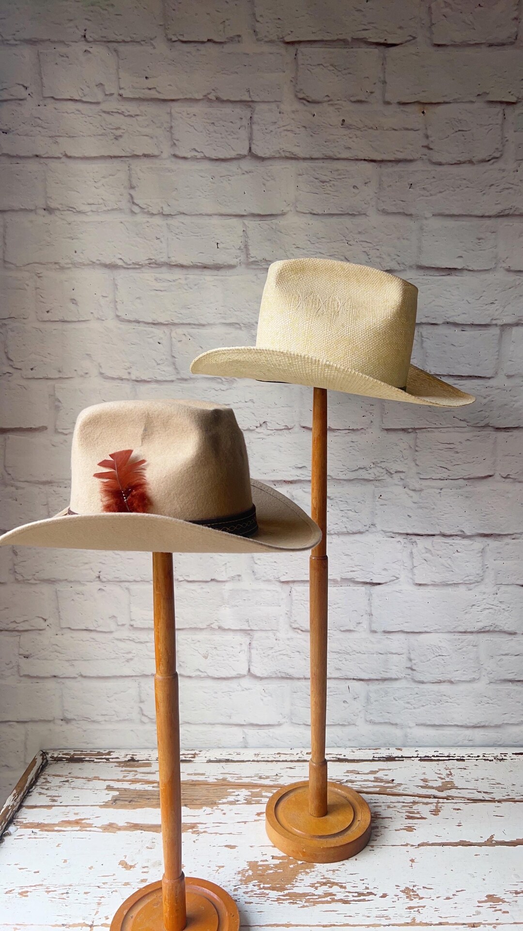 Vintage Western Hat - Size 7 Felt Tall Crown Rancher Hat - - Etsy