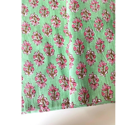 Pink Hand Block Print Printed Cotton Fabric Block Printed - Etsy