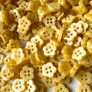 Yellow Flower Buttons Set 10mm Sewing Buttons - Bulk Button for ...