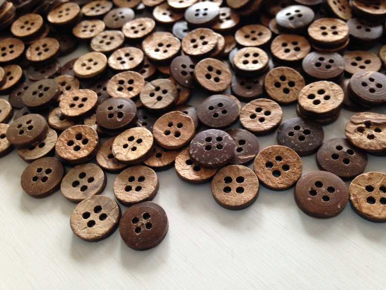 Natural Coconut Shell Buttons, 12mm 4-hole Wooden Texture - Etsy