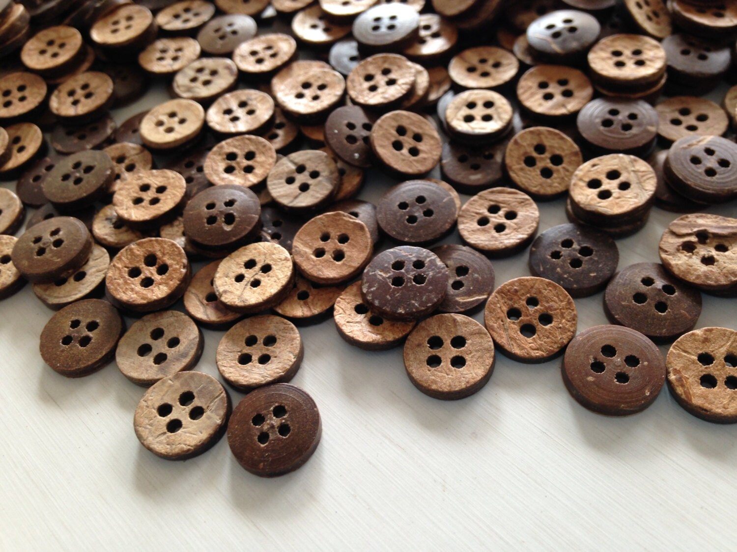 Natural Coconut Shell Buttons, 12mm 4-hole Wooden Texture - Etsy