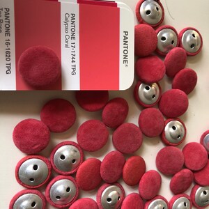 Buy Red Velvet Fabric Covered Sewing Buttons, Red Velvet Buttons, 2 ...