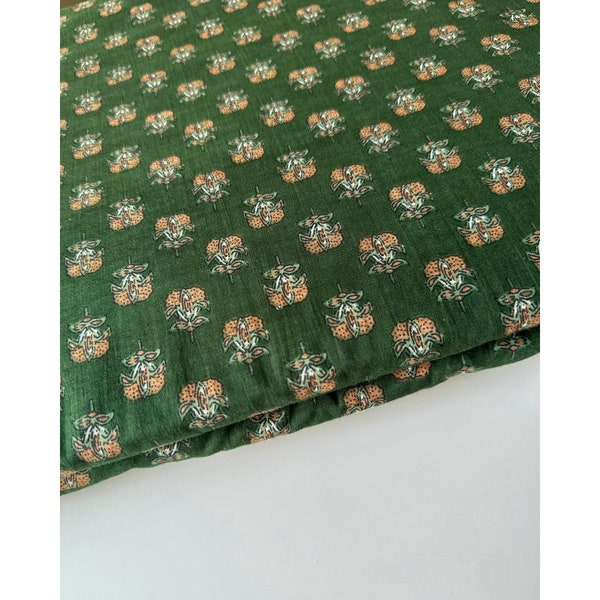Green Block Print Fabric - Etsy