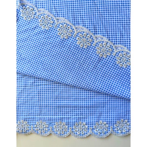 Gingham Check, Gingham Fabric, Blue and White Gingham Both Side ...