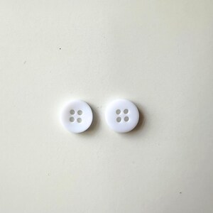 White Round Buttons Set - 12mm Sewing Buttons - Bulk Button Lot for ...