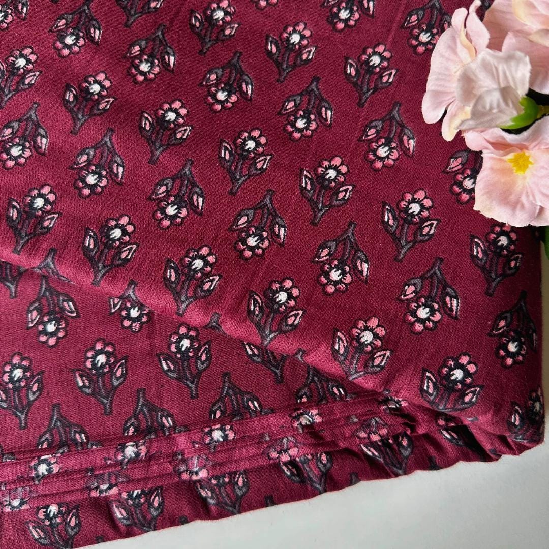 Block Print Fabric, Indian Fabric, 30 Inch Cut , 76 Cm Buti Print ...