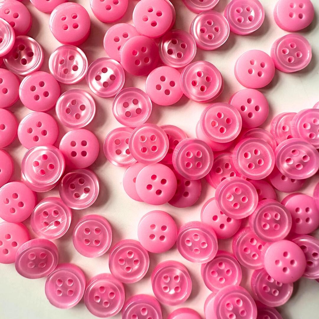 Pink Round Buttons Set - 12mm Sewing Buttons - Bulk Button Lot for ...