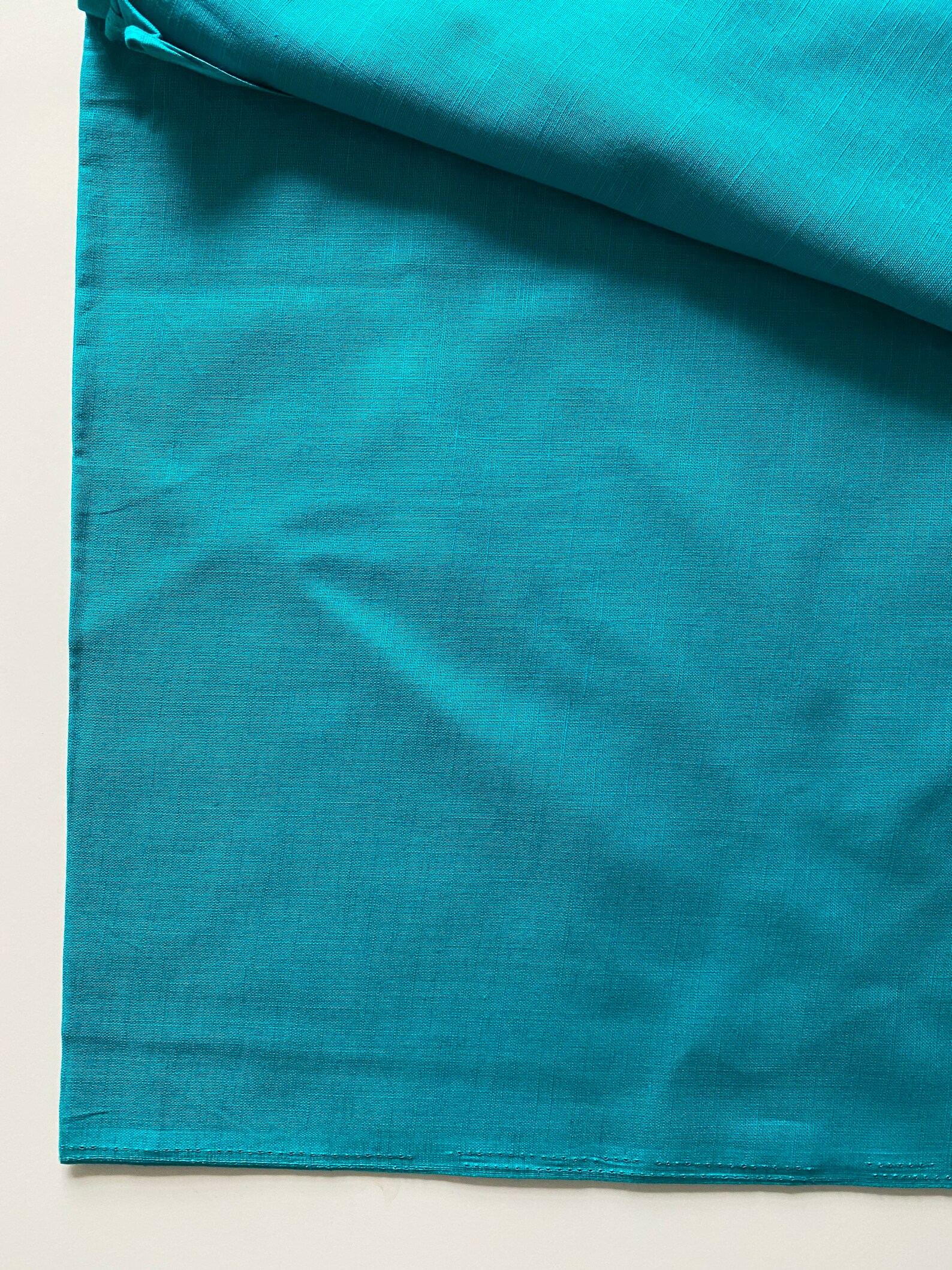 Dark Teal Indian Cotton Flax Linen Texture Fabric 1 yard cut | Etsy