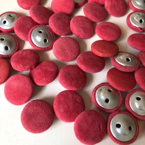 Buy Red Velvet Fabric Covered Sewing Buttons, Red Velvet Buttons, 2 ...