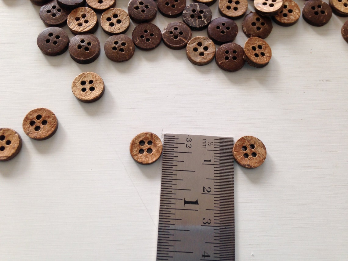 Natural Coconut Shell Buttons, 12mm 4-hole Wooden Texture - Etsy