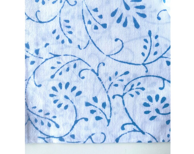 Dandelion Outline Hand Block Print Fabric, Hand Printed Indian Cotton ...