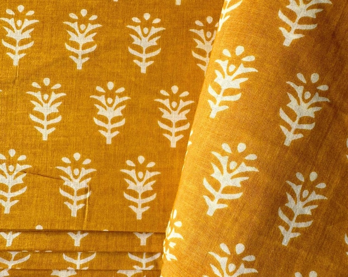 Hand Block Printed Indian Cotton Fabric, by the Yard, Romance Print ...