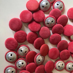 Buy Red Velvet Fabric Covered Sewing Buttons, Red Velvet Buttons, 2 ...