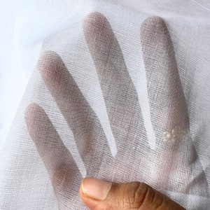 Sheer Gauze Muslin Fabric, Indian Cotton, White Fabric, 1 Yard Cuts ...