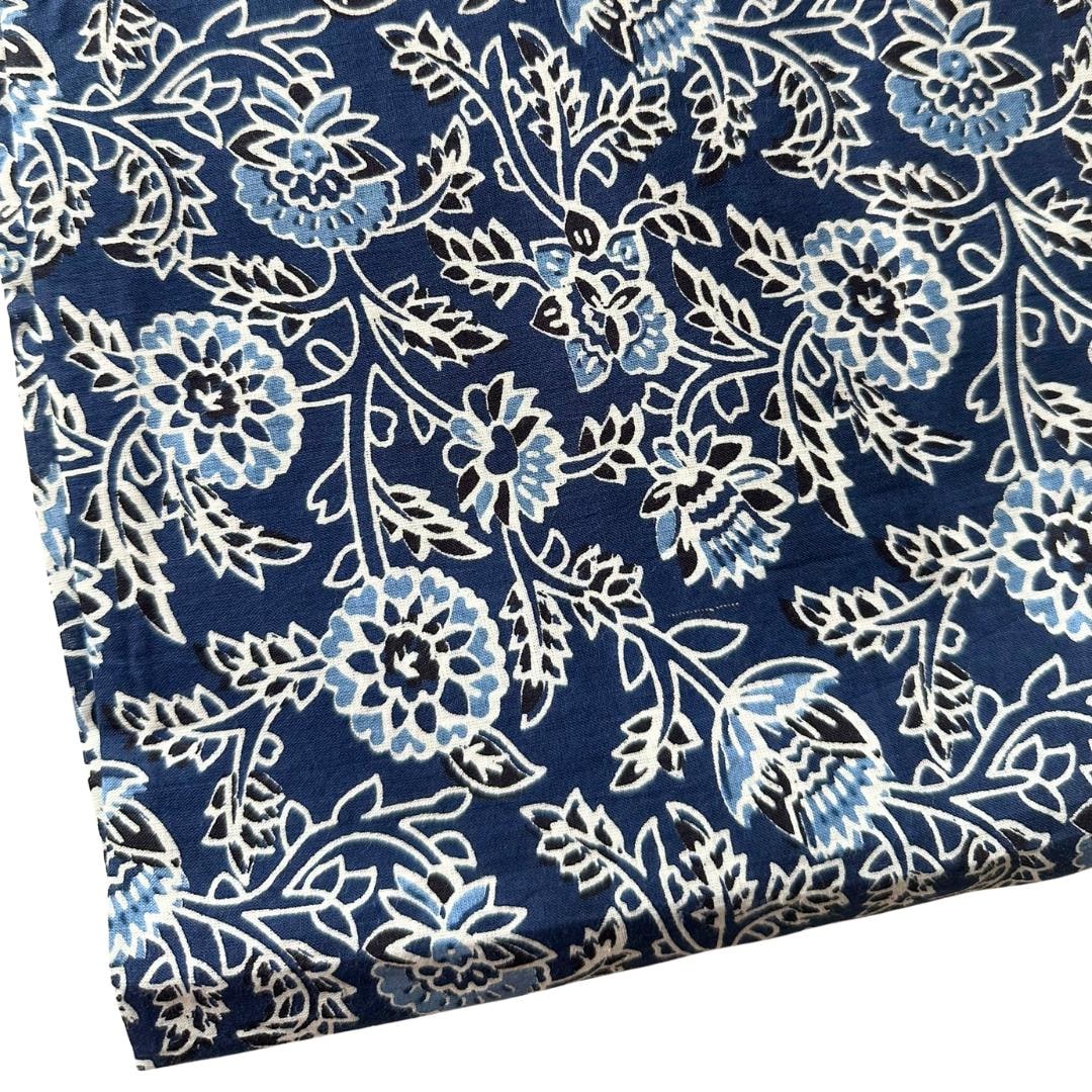 Navy Blue Paisley Print Fabric, 2.5 Yard Cut Only, DIY Quilting ...