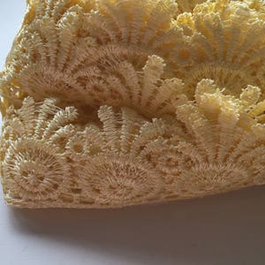 Buy Pale Yellow Trim, Lace by the Yard, Fancy Cotton Lace, Scalloped ...