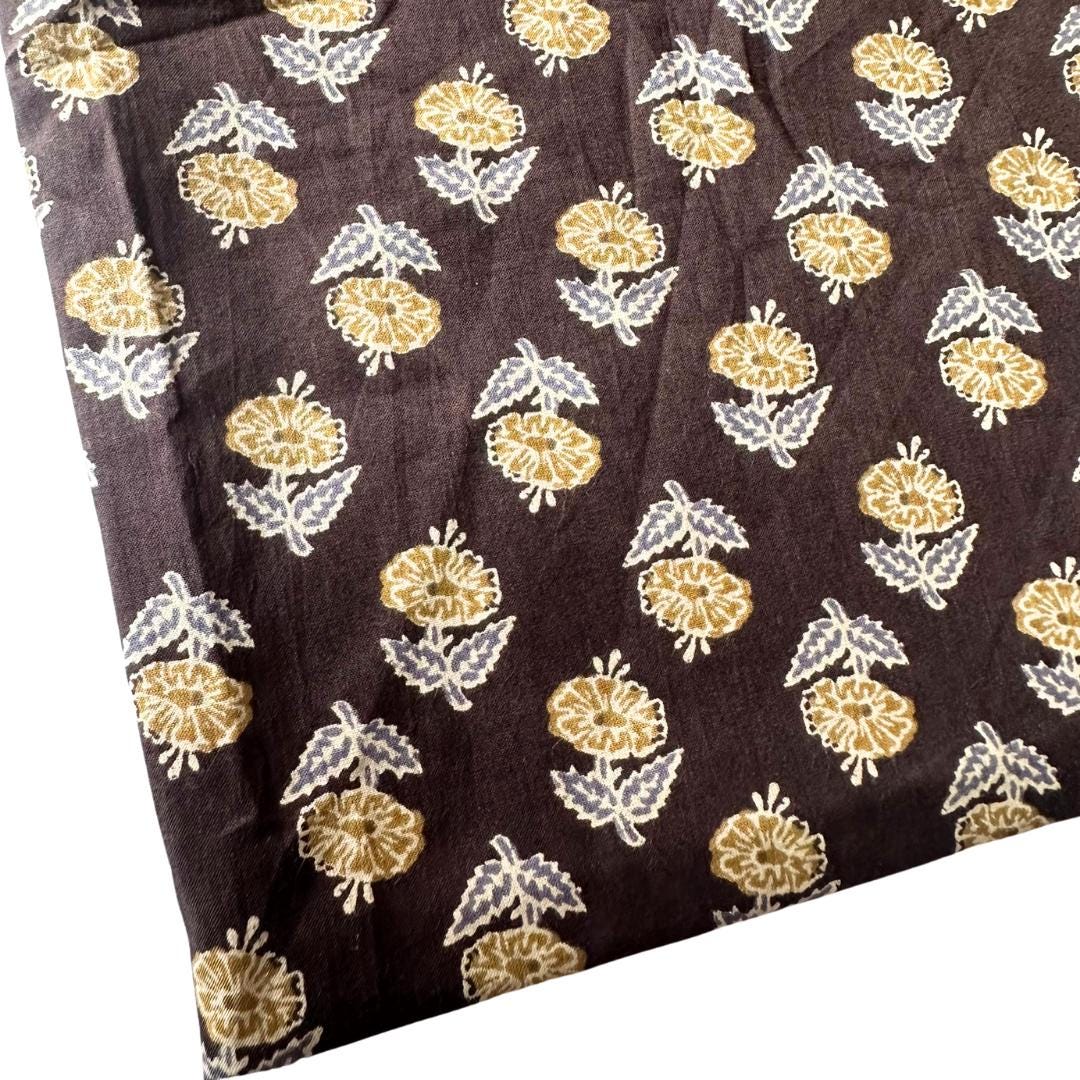 Block Printed Cotton, Buti Print Fabric, 1 Yard Cut Only, 110 Cm Hand ...