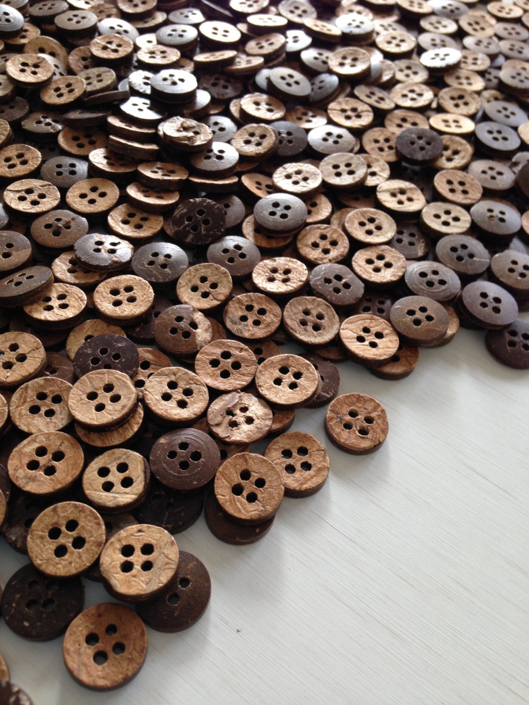 Natural Coconut Shell Buttons, 12mm 4-hole Wooden Texture - Etsy