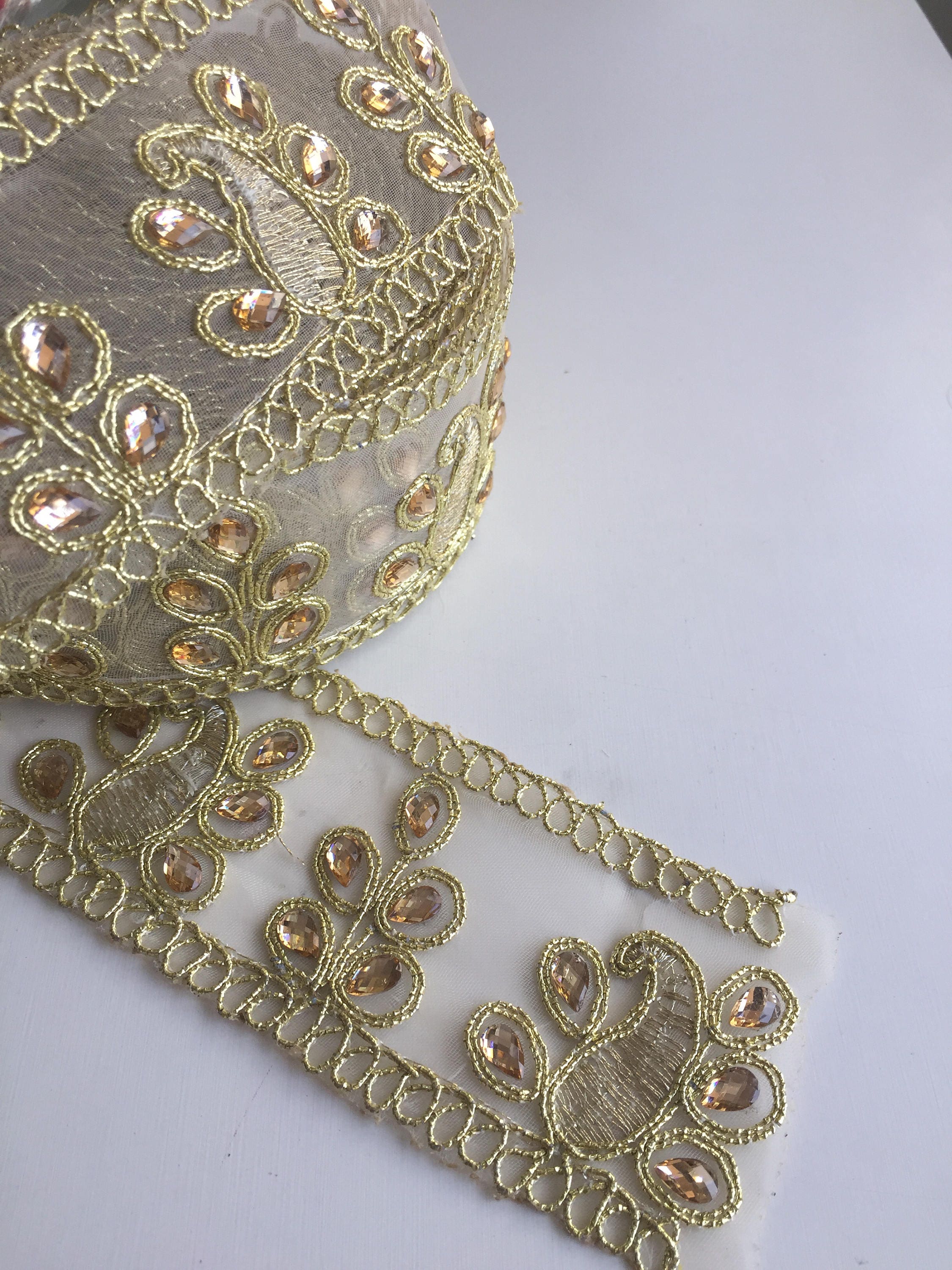 Embellished Lace Trim Lace by the Yard 2 Inch Lace Trim 5 - Etsy