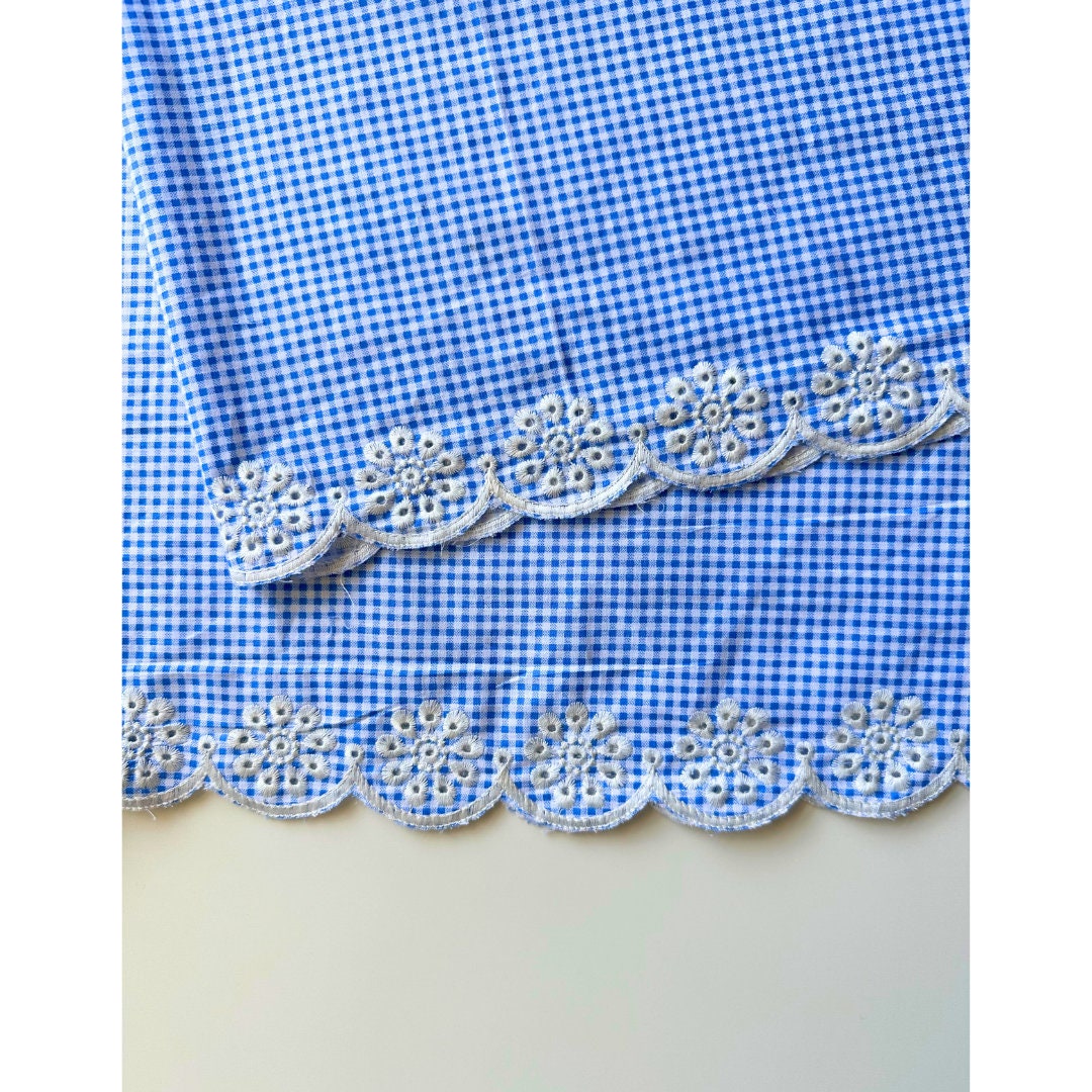 Gingham Check, Gingham Fabric, Blue and White Gingham Both Side ...