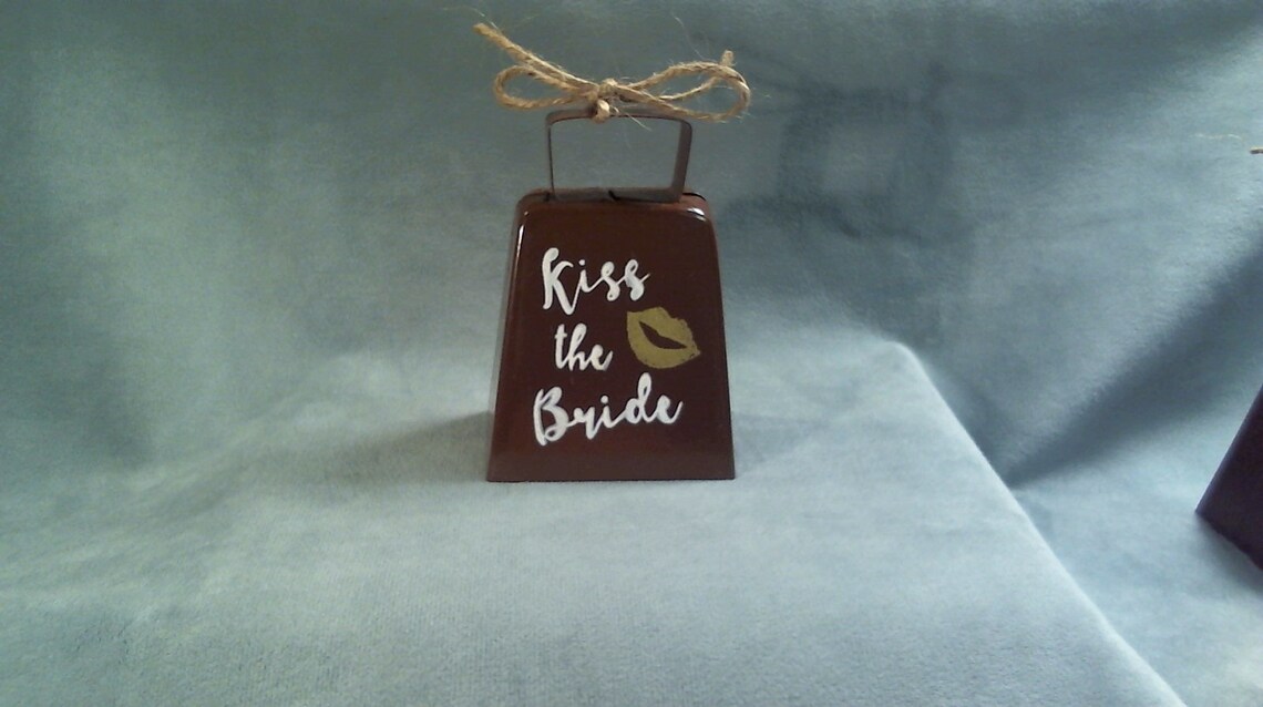 Cowbell Brown, Wedding Bells, Kissing Bells, Wedding Favor, Ring for a ...