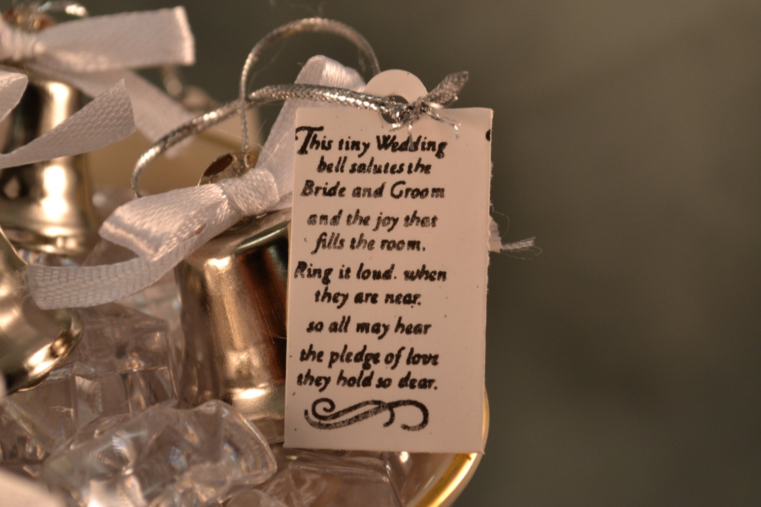 24 Bell Wedding Favors With Bows and Poem Card Wedding Bells - Etsy