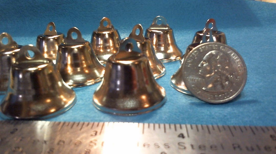 25 Silver Wedding Kissing Bells, DIY Craft Supplies - Etsy