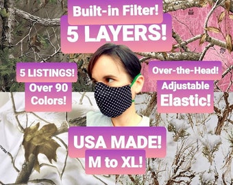 Over the Head Face Mask Around Overhead 5 Layer Shield - Etsy