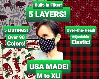 Over the Head Face Mask Around Overhead 5 Layer Shield | Etsy