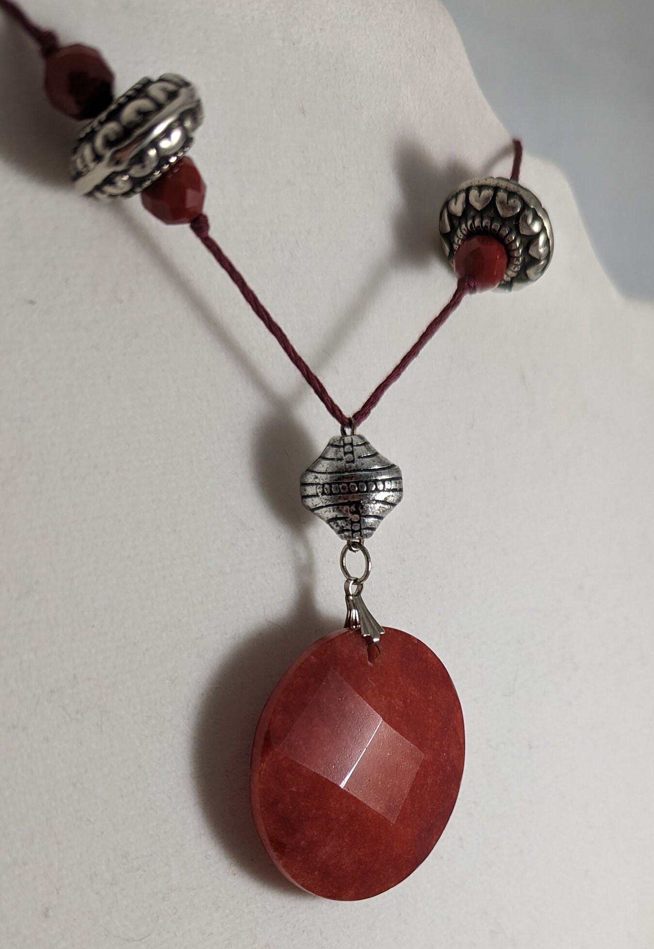 Glowing Embers Red Stone Pendant Necklace - Etsy