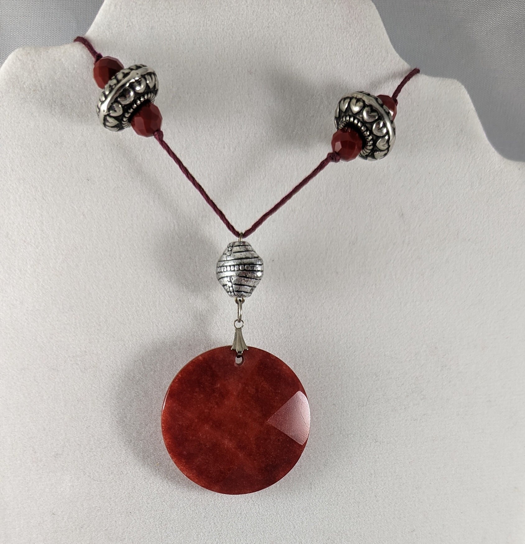 Glowing Embers Red Stone Pendant Necklace - Etsy