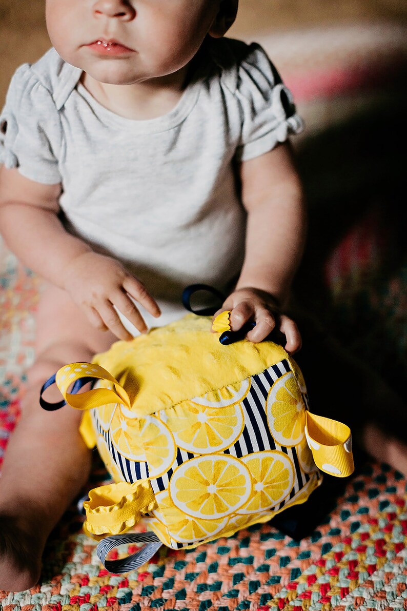 Baby Sensory Block Lemon Baby Toy Block Sensory Cloth Block | Etsy