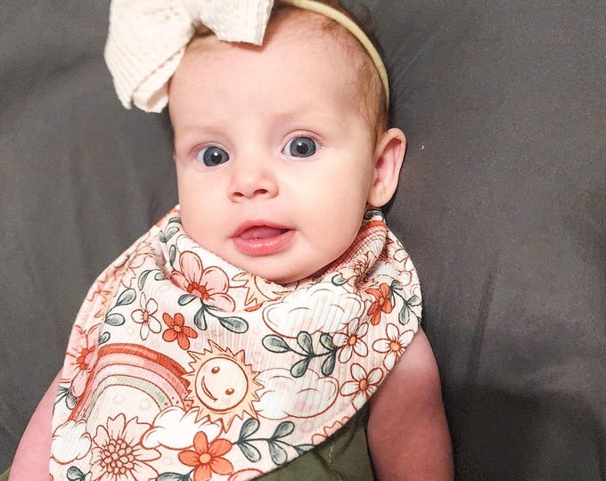Rainbow Reversible Drool Bib, Spring Baby Shower, Rainbow Baby Nursery ...