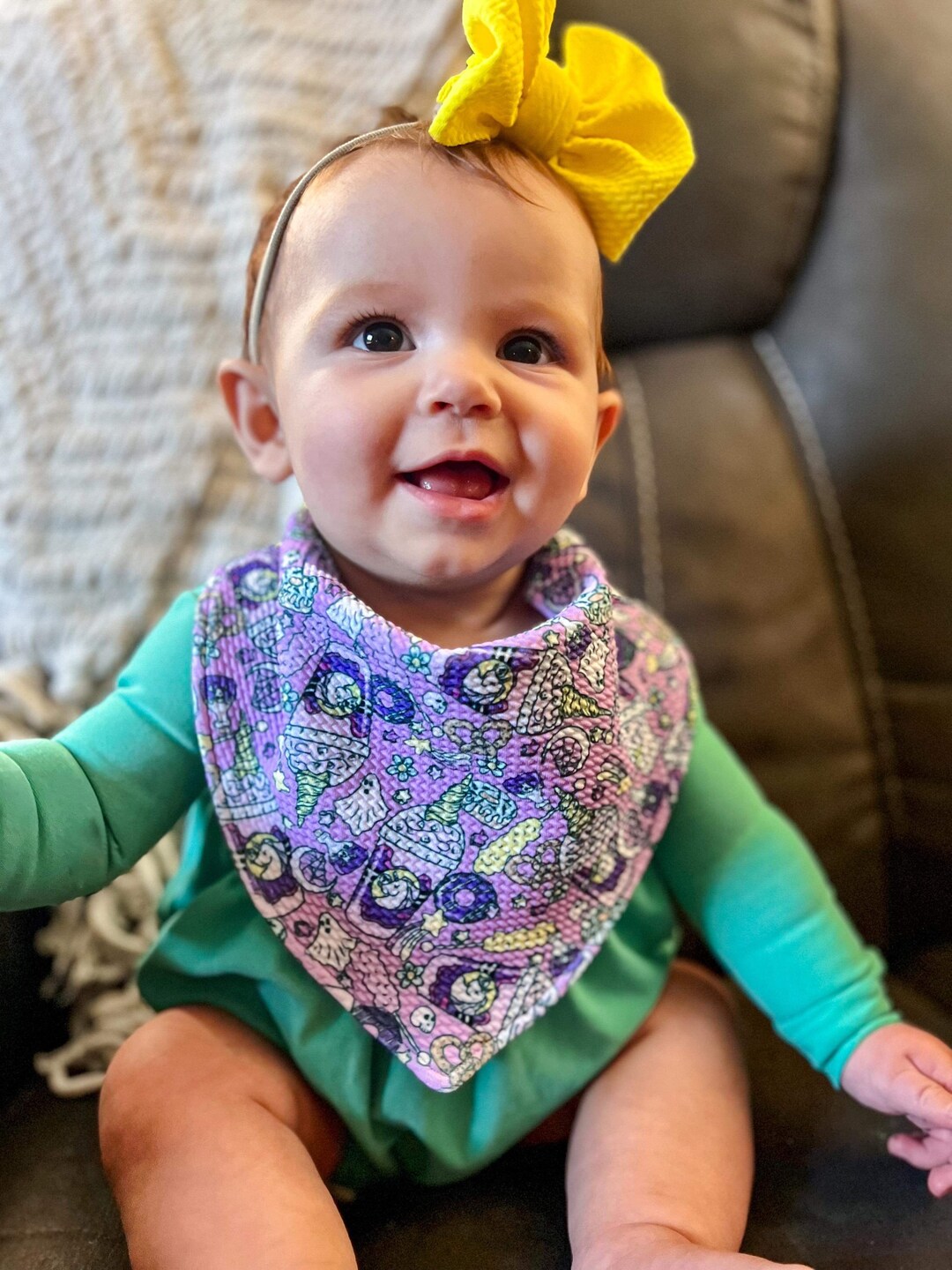 Halloween Unicorn Reversible Drool Bib, Spooky Baby Bib, Purple ...