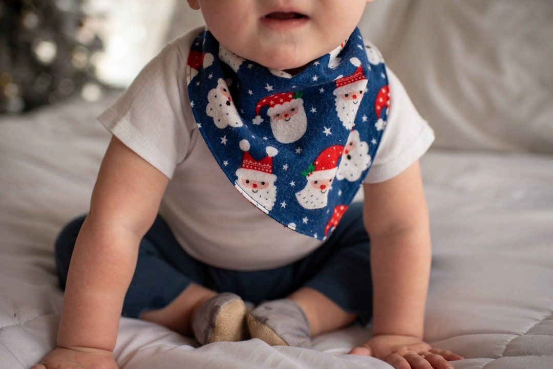 Santa Baby Bib Reversible Drool Bib, Baby Christmas Present - Etsy