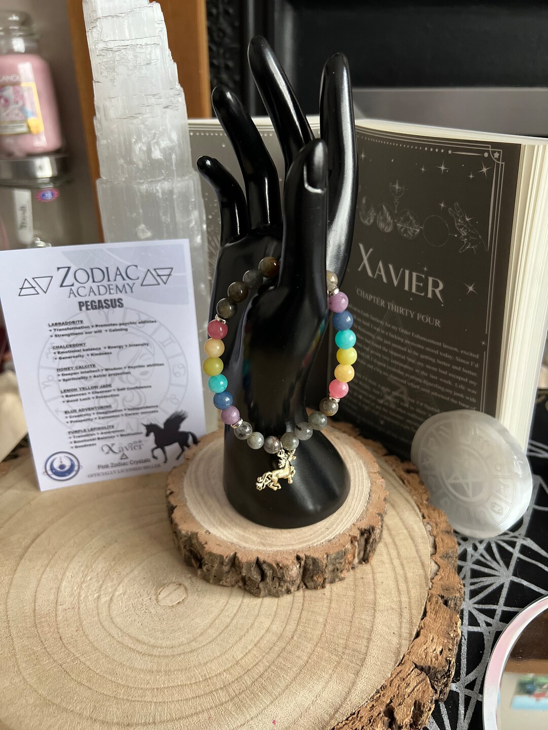 ZODIAC ACADEMY PEGASUS Sofia Xavier Genuine Crystal Bracelet - Rainbow ...