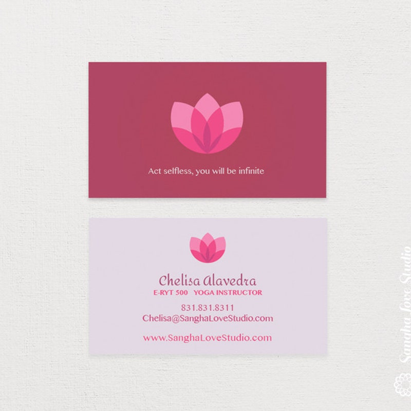 Lotus Business Cards Template - Etsy