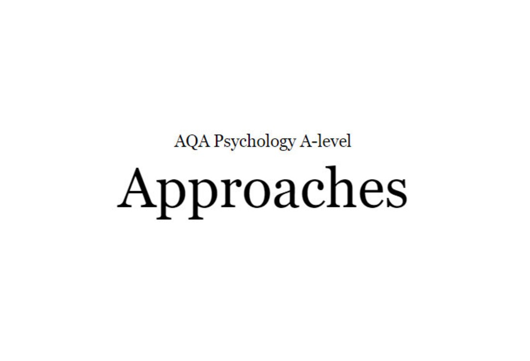 Psychology A-level Approaches Topic Digital Notes - Instant Download - Etsy