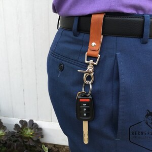 Personalized Leather Belt Loop Hook Keychain, Leather Key Holder ...