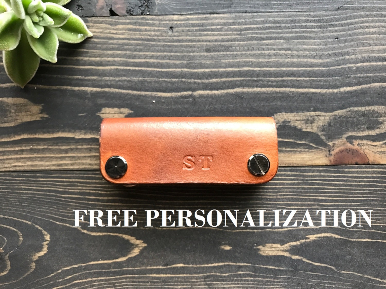 Natural Leather Key Holder, Leather Key Case, Leather Keychain, Slim ...