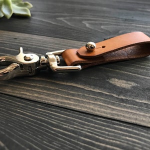 Personalized Leather Belt Loop Hook Keychain, Leather Key Holder ...