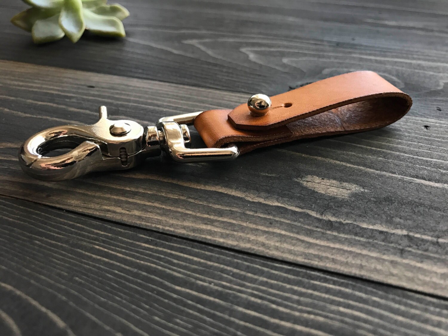 Personalized Leather Belt Loop Hook Keychain, Leather Key Holder ...