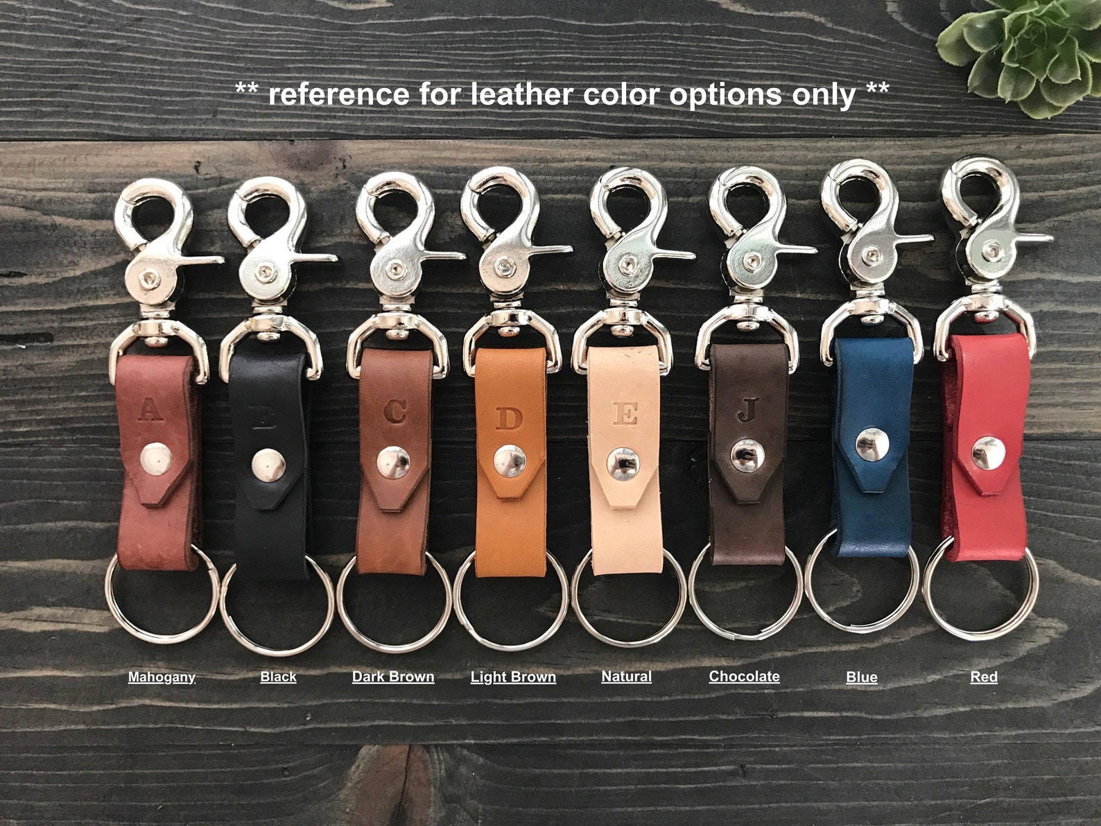Leather Keychain, Leather Keychain With Brass Fish Hook, Leather Key ...
