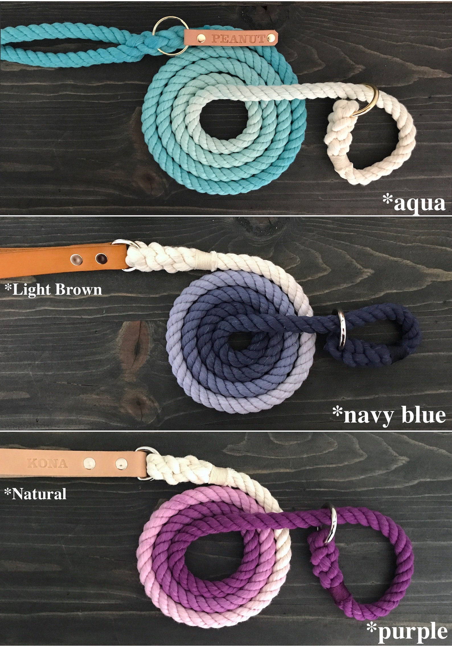 Ombre Slip Leash With Leather Handle Ombre Dog Leash With - Etsy