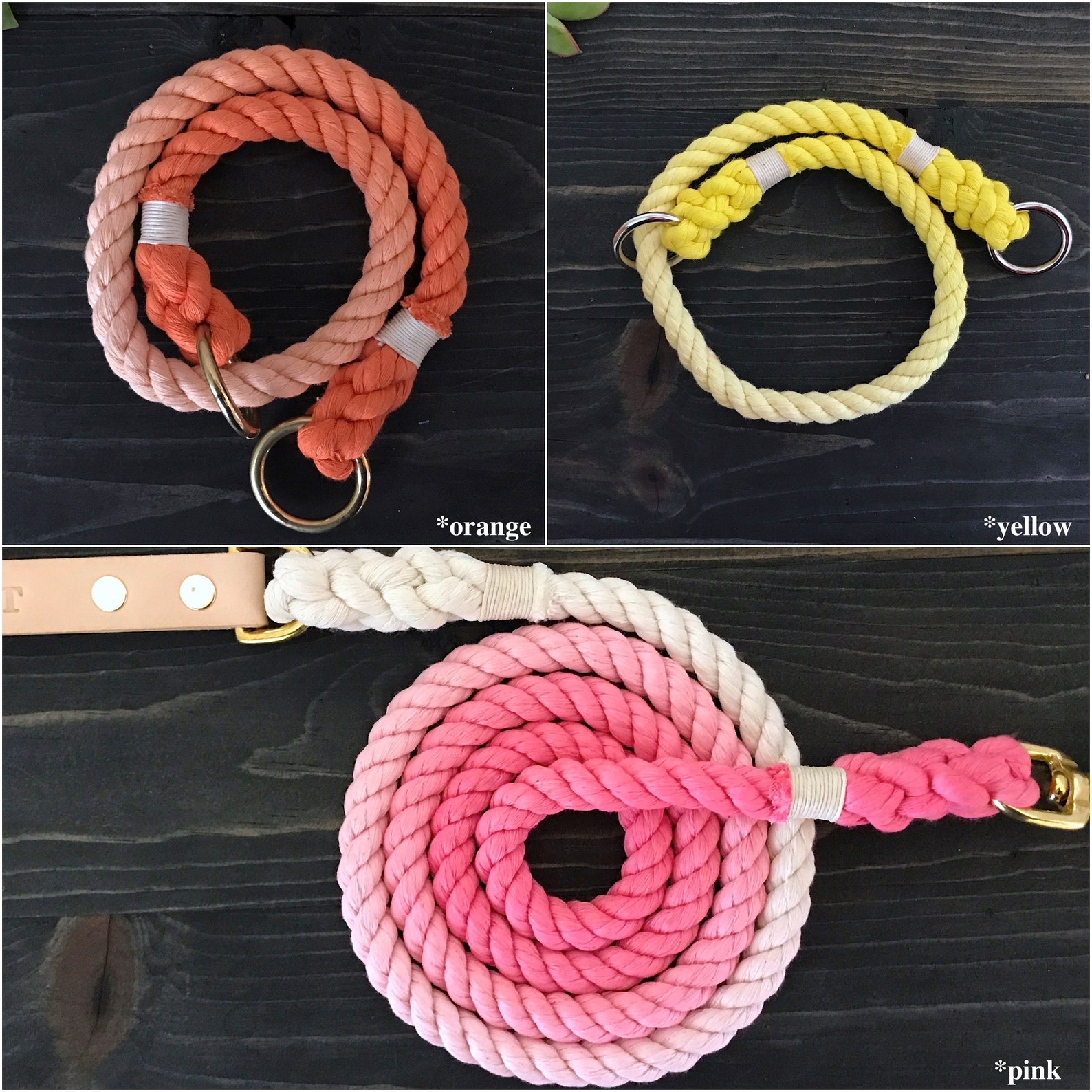 Ombre Two Dog Coupler Double Dog Leash Leash Coupler Rope - Etsy