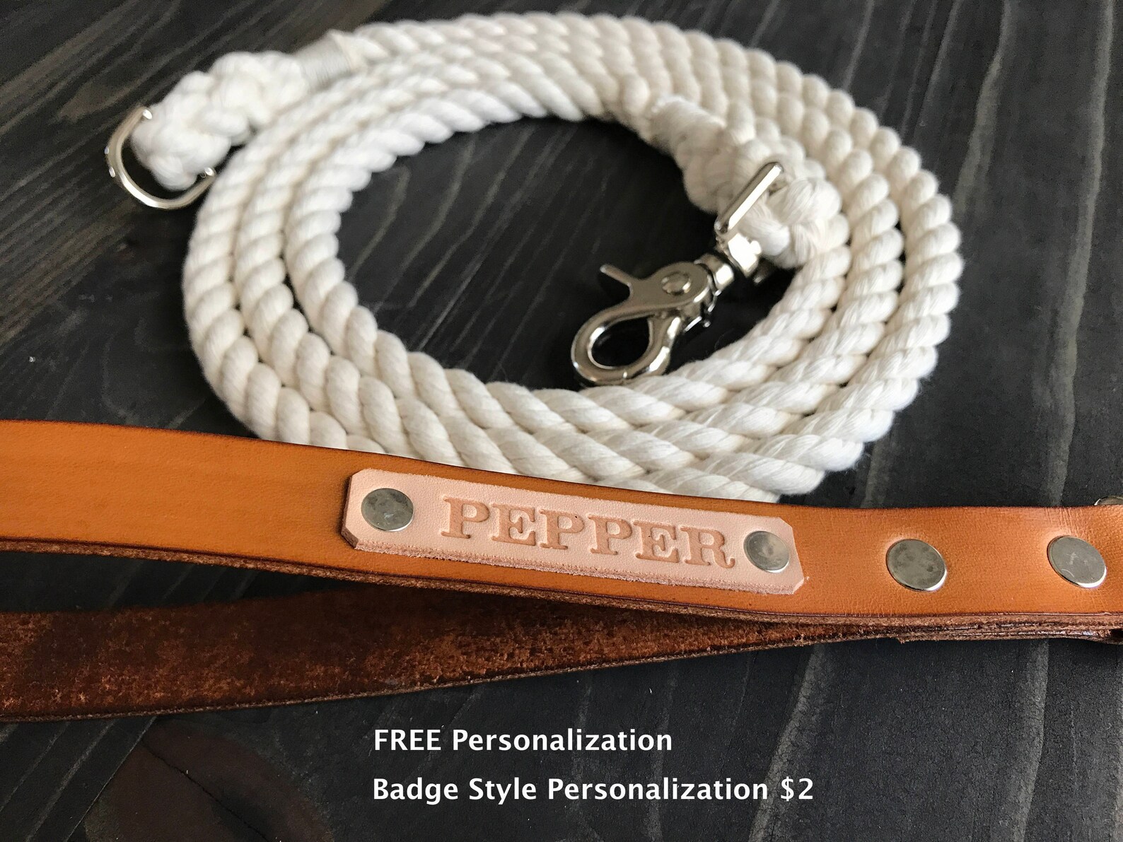 Ivory Rope Dog Leash With Removable Handle, Dog Leash, Rope Dog Leash ...