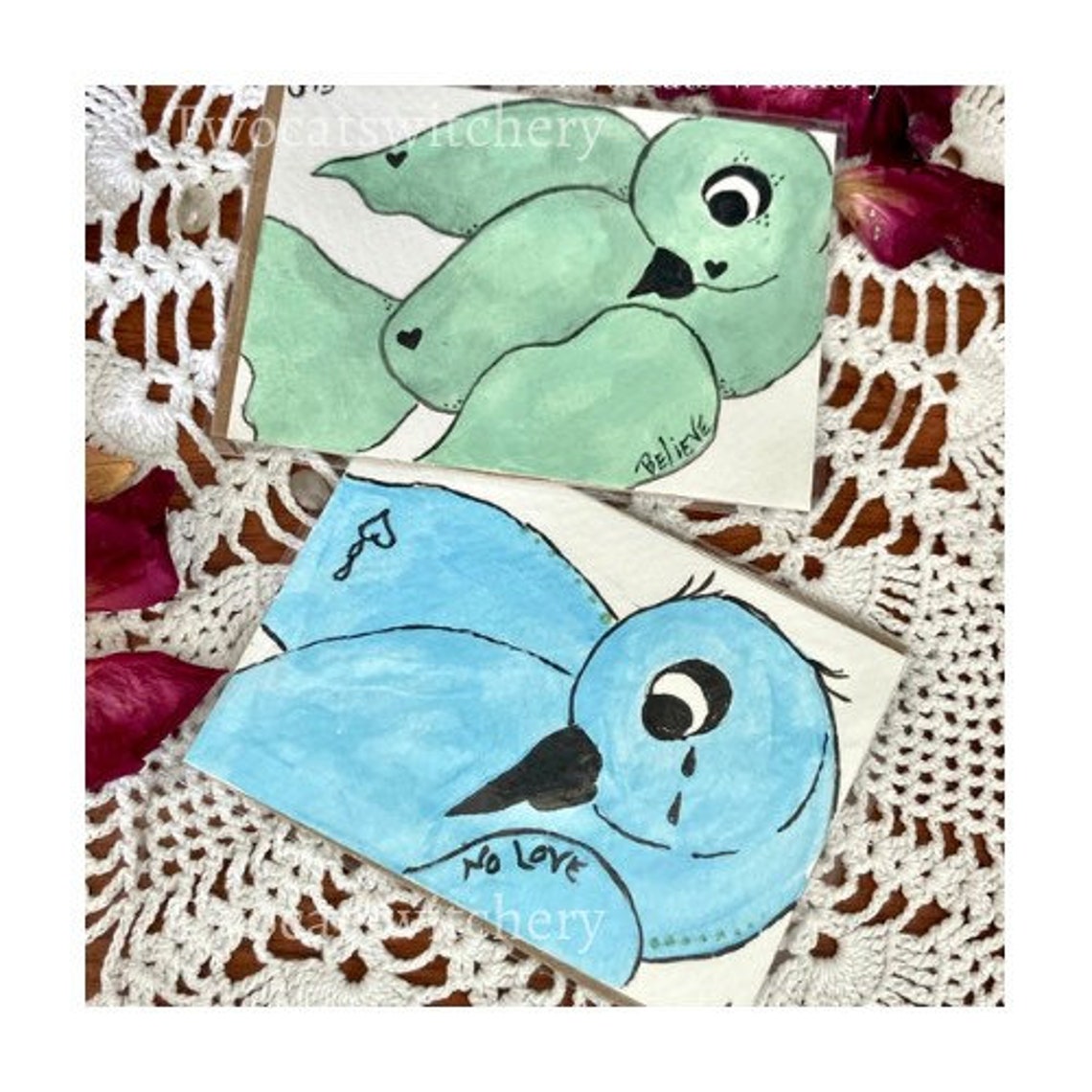 Cute Bird Paintings Mini Bird Painting Bird Wall Art - Etsy