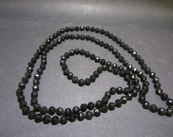 Jet bead necklace | Etsy